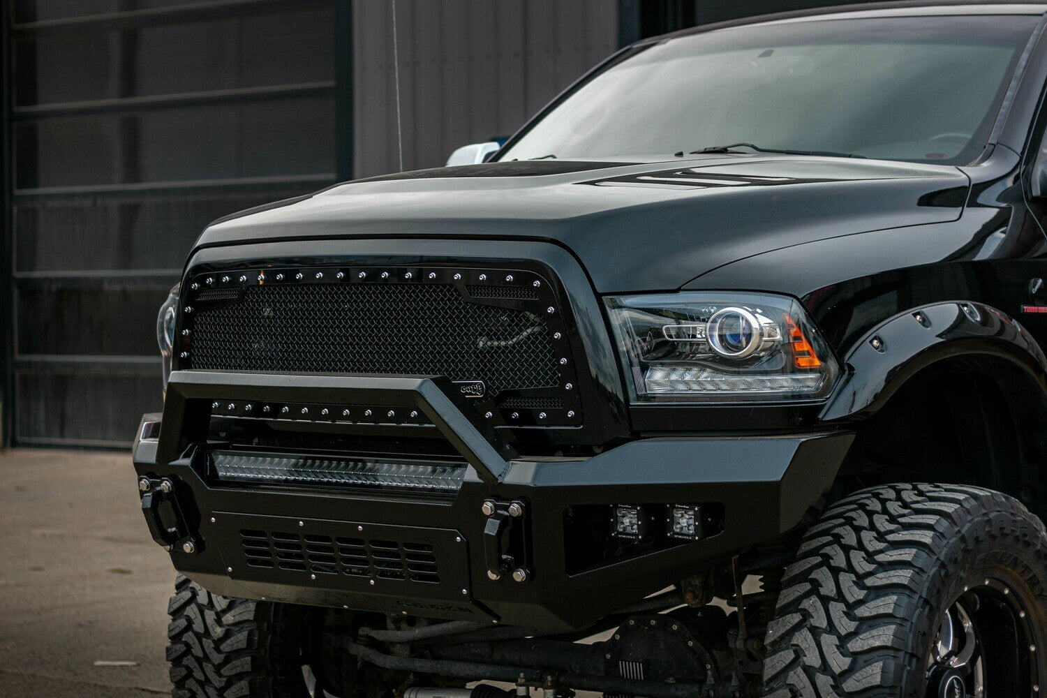 GRIDIRON 2010-2018 Ram 2500/3500 Prerunner Front Bumper – Straight Sideways Customs Inc